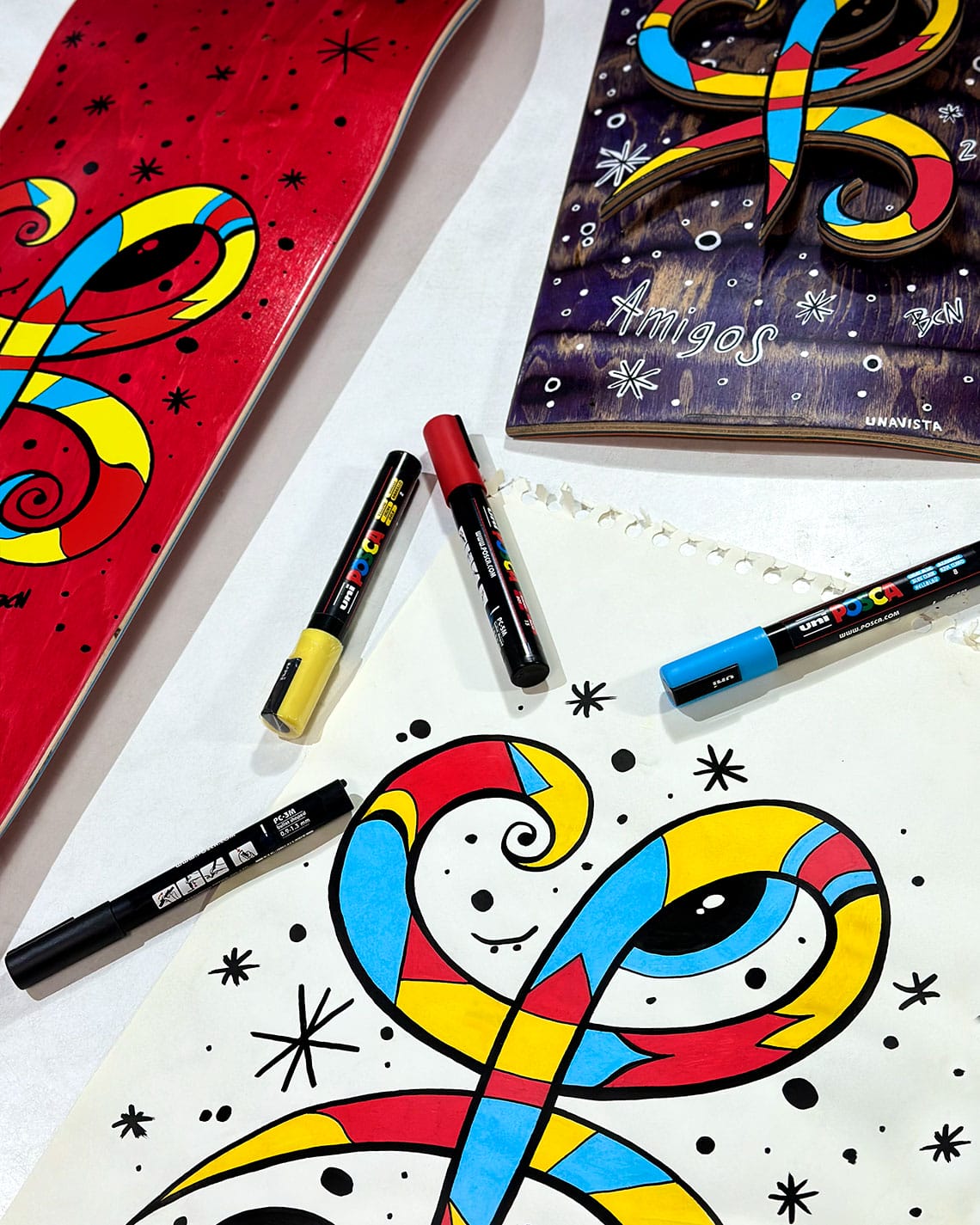 AMIGOS SKATESHOP X Unavista Julien Deniau Miró Collaboration | AMIGOS ...